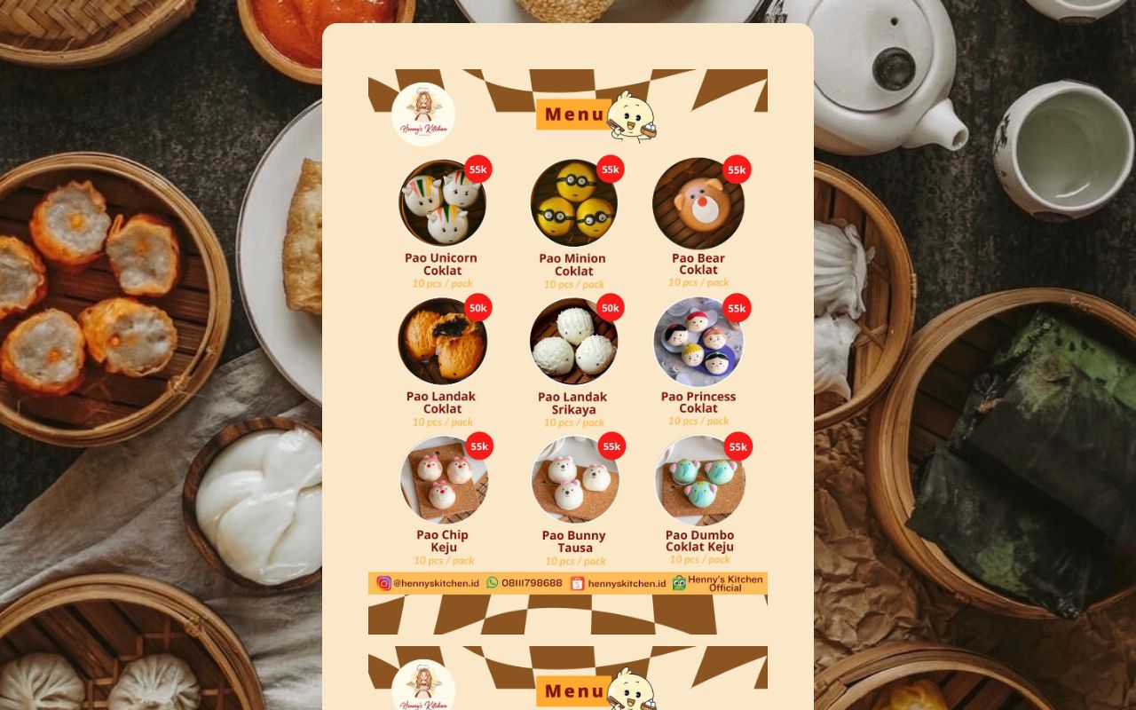 Menu Henny's Kitchen